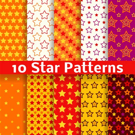 Different Star Seamless Patterns Vector Free Download
