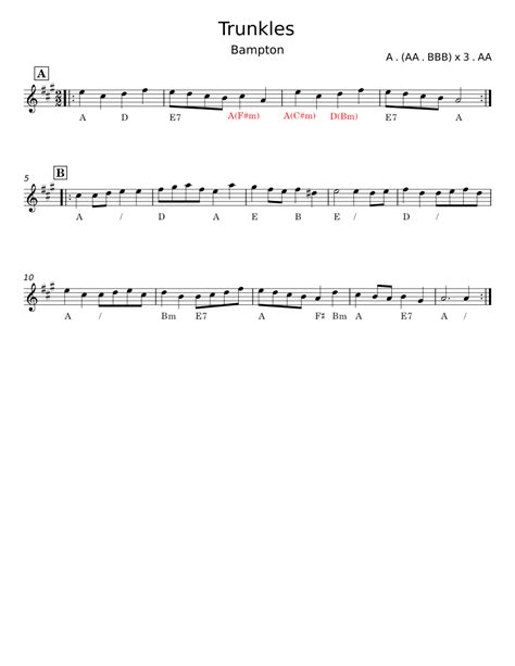 Trunkles Misc Tunes Sheet Music For Piano Solo Easy