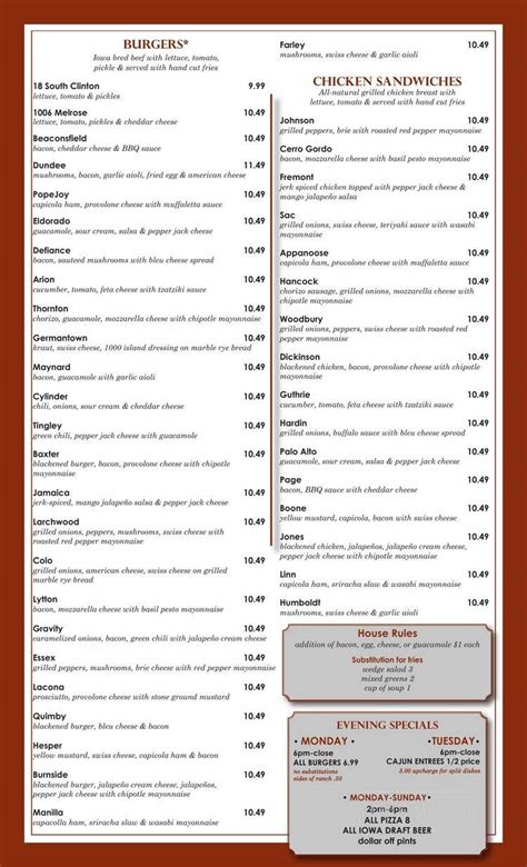 Menu Of Stella In Iowa City Ia 52246