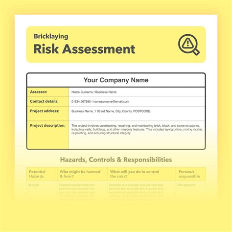 Bricklaying Risk Assessment Template Pre Filled Easy To Use