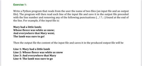 Solved Exercise 1 Write A Python Program That Reads From