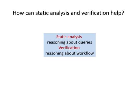 Ppt Static Analysis And Verification Powerpoint Presentation Free