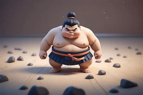 Premium Photo Very Detailed Tiny Cute Sumo Wrestler Cinematic