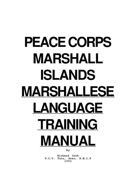 Marshallese Language Training Manual Cook Pdf Pdf Spelling Noun