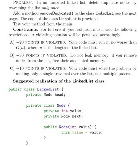 solved problem in an unsorted linked list delete duplicate nodes