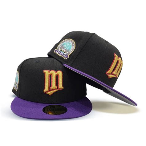 Black Minnesota Twins Purple Visor Gray Bottom 60th Anniversary Side P