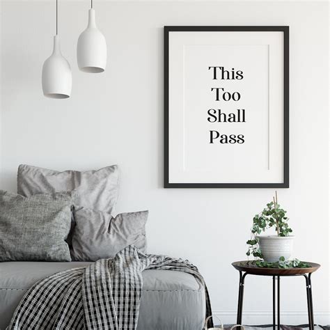This Too Shall Pass Printable Quote Inspirational Print Motivational