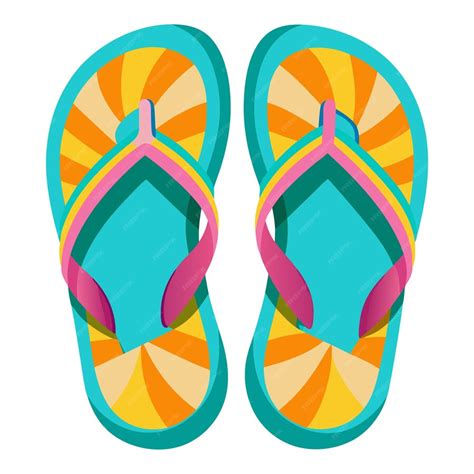 Premium Vector Summer Flip Flop Clipart Cartoon Style Vector Illustration