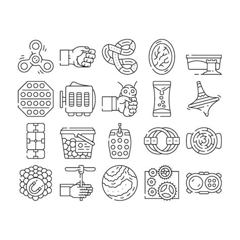 Fidget Toy Pop Fun Icons Set 48357490 Vector Art At Vecteezy