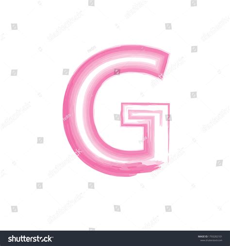Letter G Logo Pink Watercolor White Stock Vector Royalty Free