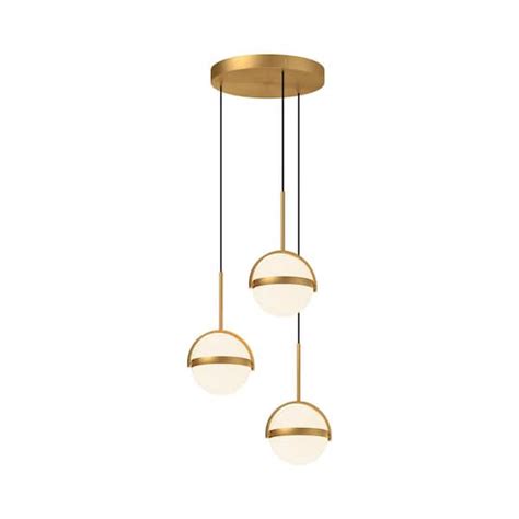Alora Globo 3 Head 1 Light 32 Watt Brushed Gold Integrated Led Pendant