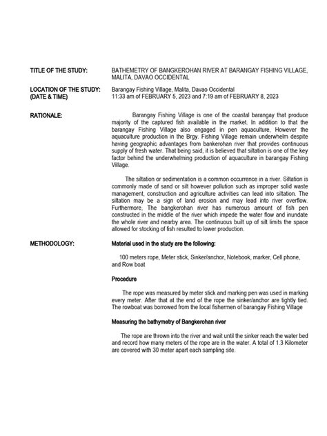Bathymetry Pdf River Water