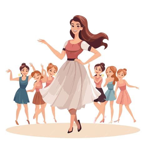 Premium Vector Dance Teacher Illustration Of Teaching Students