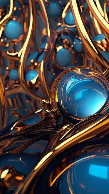 Premium Ai Image Futuristic 3d Abstract Vertical Organic Background