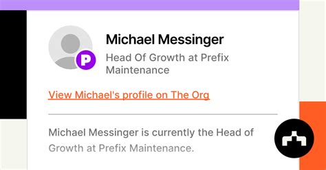 Michael Messinger Head Of Growth At Prefix Maintenance The Org
