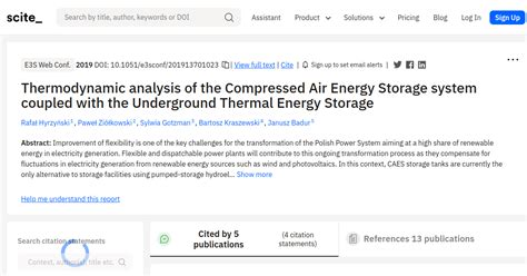 Thermodynamic Analysis Of The Compressed Air Energy Storage System