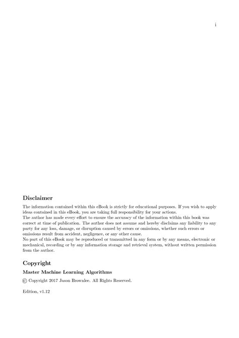 Solution Jason Brownlee Master Machine Learning Algorithmz Lib Org