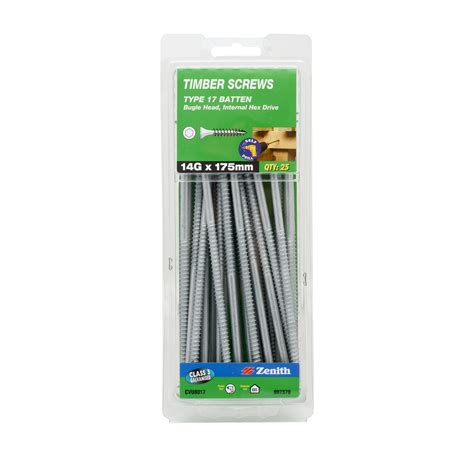 Zenith 14 10 X 175mm Galvanised Type 17 Batten Bugle Head Timber