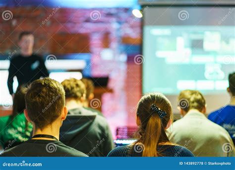 Listeners Trained Audience Young People Audience Listen Speaker During A Lecture Training Or