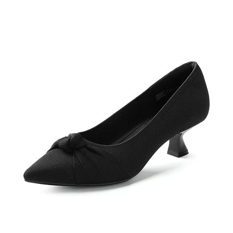 Burudani Womens Pointed Toe Kitten Heels Work Pumps Comfortable