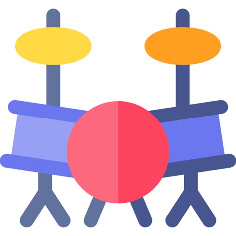 Drums Basic Rounded Flat Icon