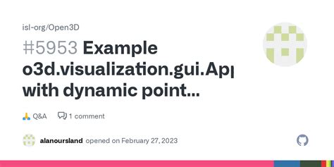 Example O3d Visualization Gui Application With Dynamic Point Cloud