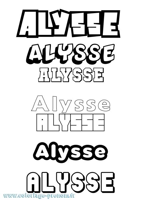 Coloriage Du Prénom Alysse à Imprimer Ou Télécharger Facilement