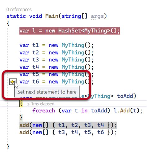 Visual Studio How To Use Mouse To Run To Cursor Or Set Next Statement In VS Code Stack Overflow