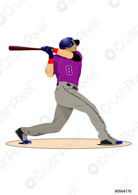 Baseball Player Vector Stock Vector 5964176 Crushpixel