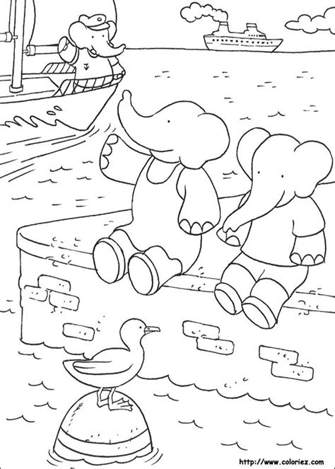 Coloriage Babar Pom Et Alexandre Dessin Gratuit à Imprimer