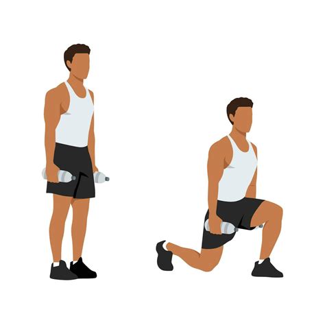 Man Doing Exercise In Reverse Lunge Pose With A Water Bottle 26751873