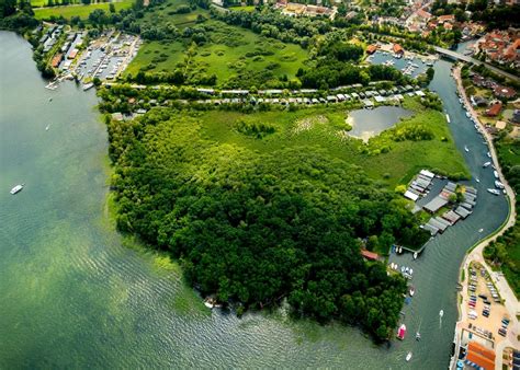Luftbild Plau Am See Uferbereiche Am Flußverlauf Elde In Plau Am See Im Bundesland Mecklenburg