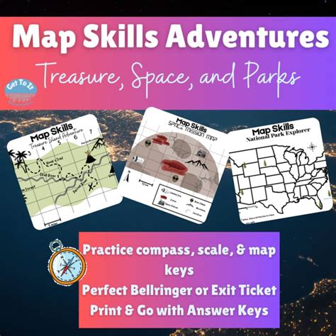 Map Skills Practice Worksheets Compass Scale Keys And Location Grades 4 7