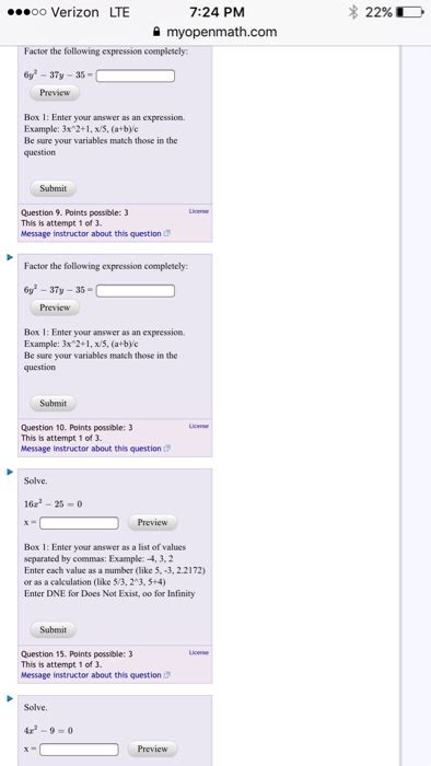 Solved Factor The Following Expression Completely 6y2