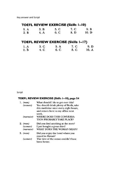Key Answer And Script Pdf