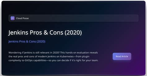 Jenkins Pros And Cons 2020