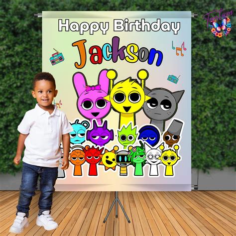 Sprunki Background Design Personalized Banner Sprunki Birthday Party Decoration Custom Sign