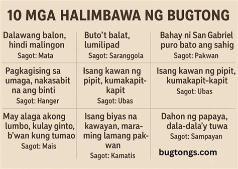 50 Bugtong Bugtong With Answer Fun Filipino Riddles