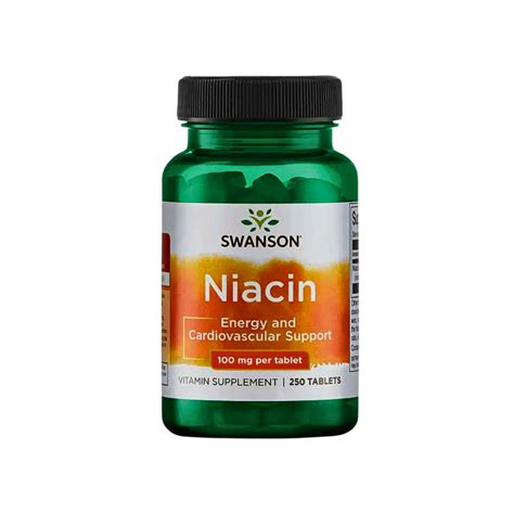Swanson Niacină Vitamina B3 100mg 250 Comprimate Onco