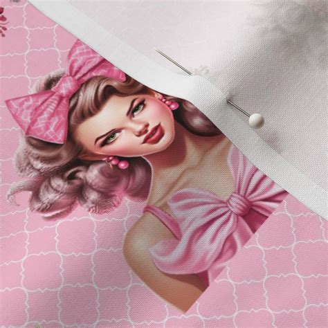 Pink Pin Up Dolls For Christmas Fabric Spoonflower