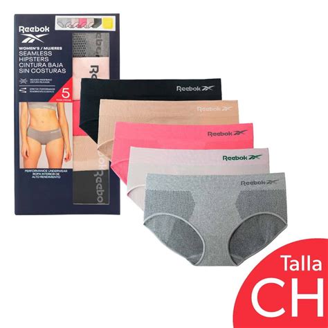 Panties Hipster Reebok Talla Ch Gris Claro Multicolor 5 Pzas A Precio