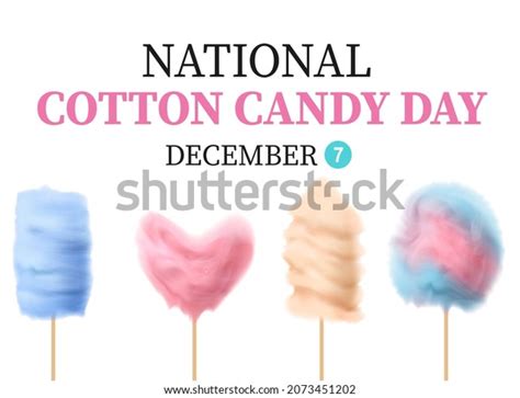 National Cotton Candy Day Poster Design Stock Illustration 2073451202