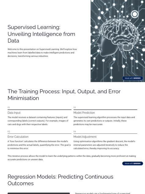 Supervised Learning Unveiling Intelligence From Data Pdf Regression