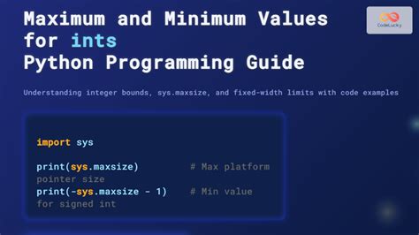Maximum And Minimum Values For Ints Python Programming Guide Codelucky