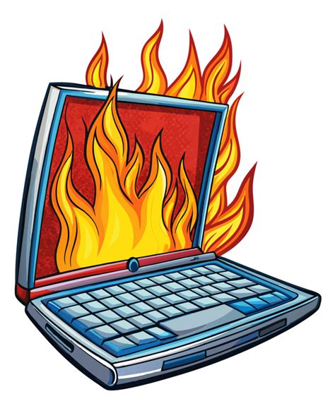 Exploding Laptop With Flames And Smoke 51868962 Png
