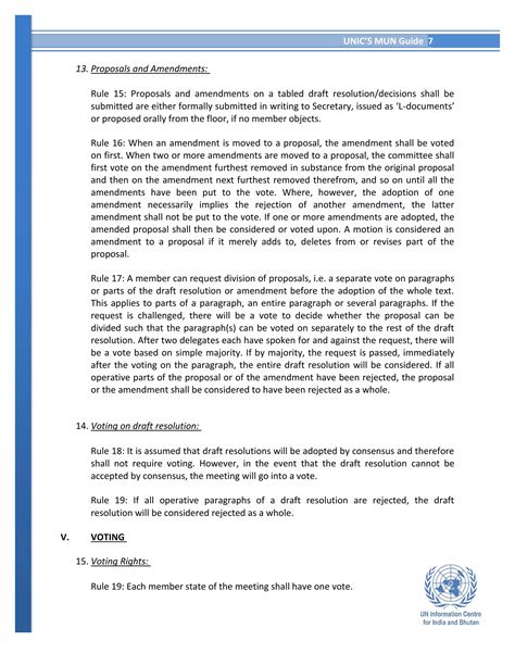 Procedures Of Model United Nations Mun Rules And Regulations Of
