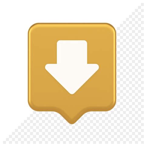 Premium Psd Arrow Down Button Keyboard Navigation Pointer Cyberspace Downloading Web App 3d