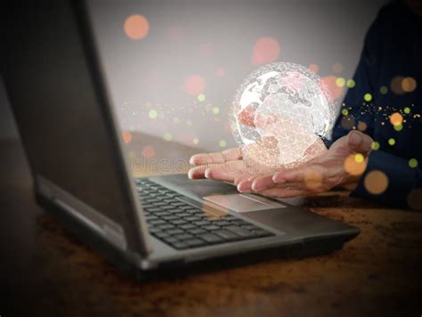 Businessman Holding Global Network Connection Big Data Analytics And