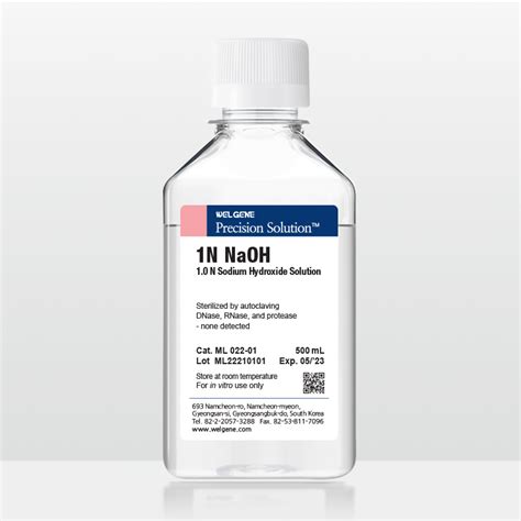 Welgene Naoh Solution 1 N Ml022 01