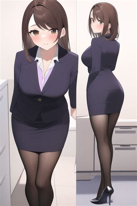Brown Hair Brown Eyes Purple Office Suit Dress By Varm209 On Deviantart
